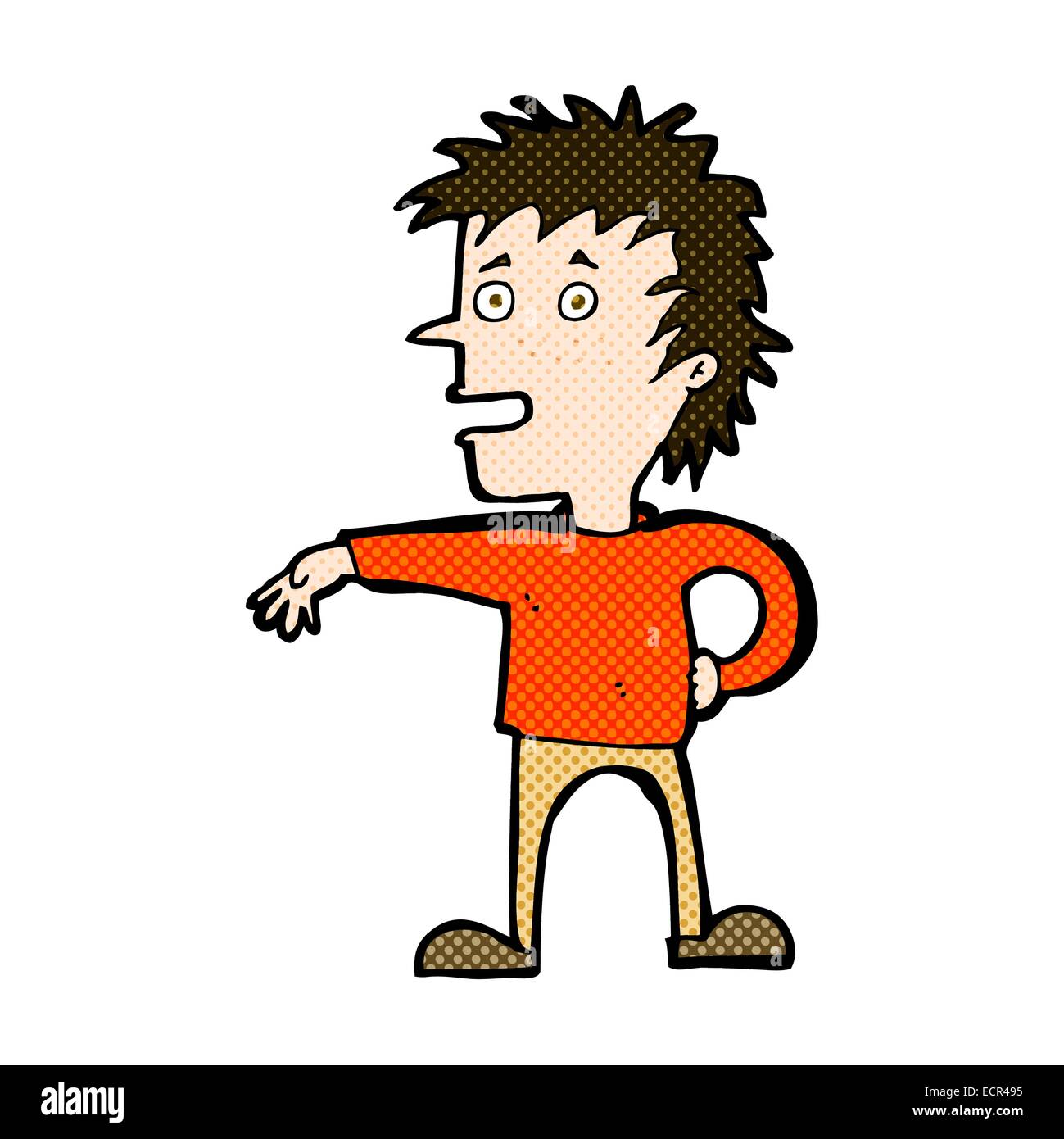 retro comic book style cartoon man making dismissive gesture Stock ...
