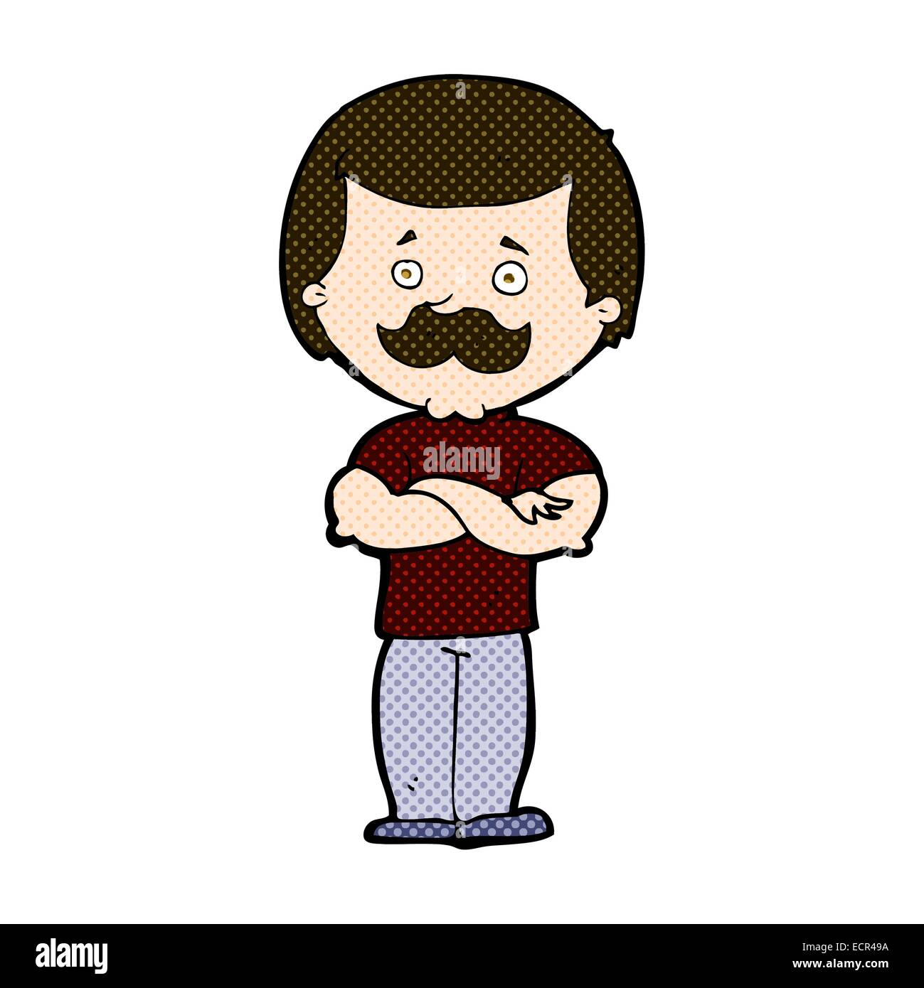 retro comic book style cartoon manly mustache man Stock Vector Image ...
