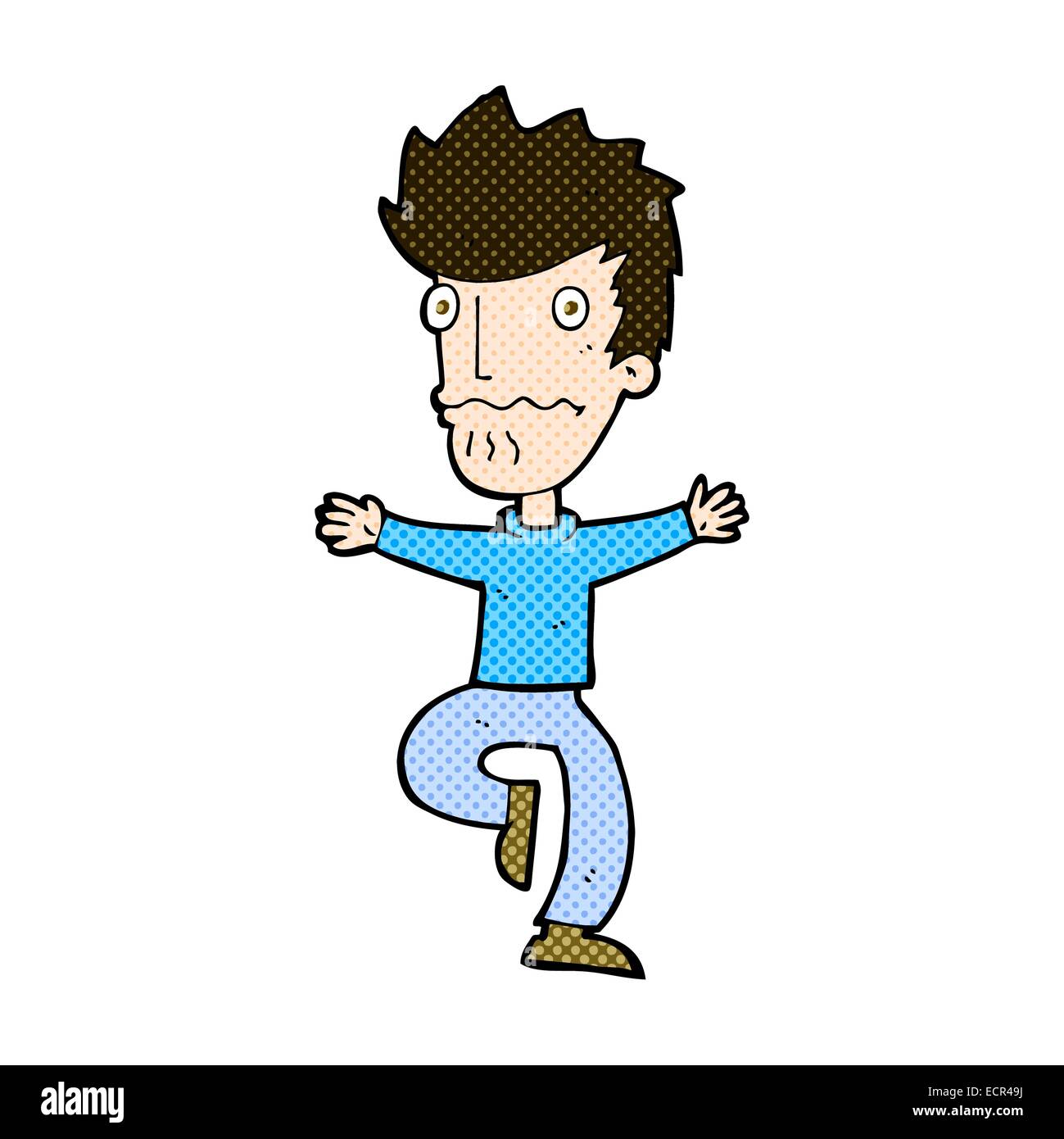 retro comic book style cartoon frightened man Stock Vector Image & Art ...