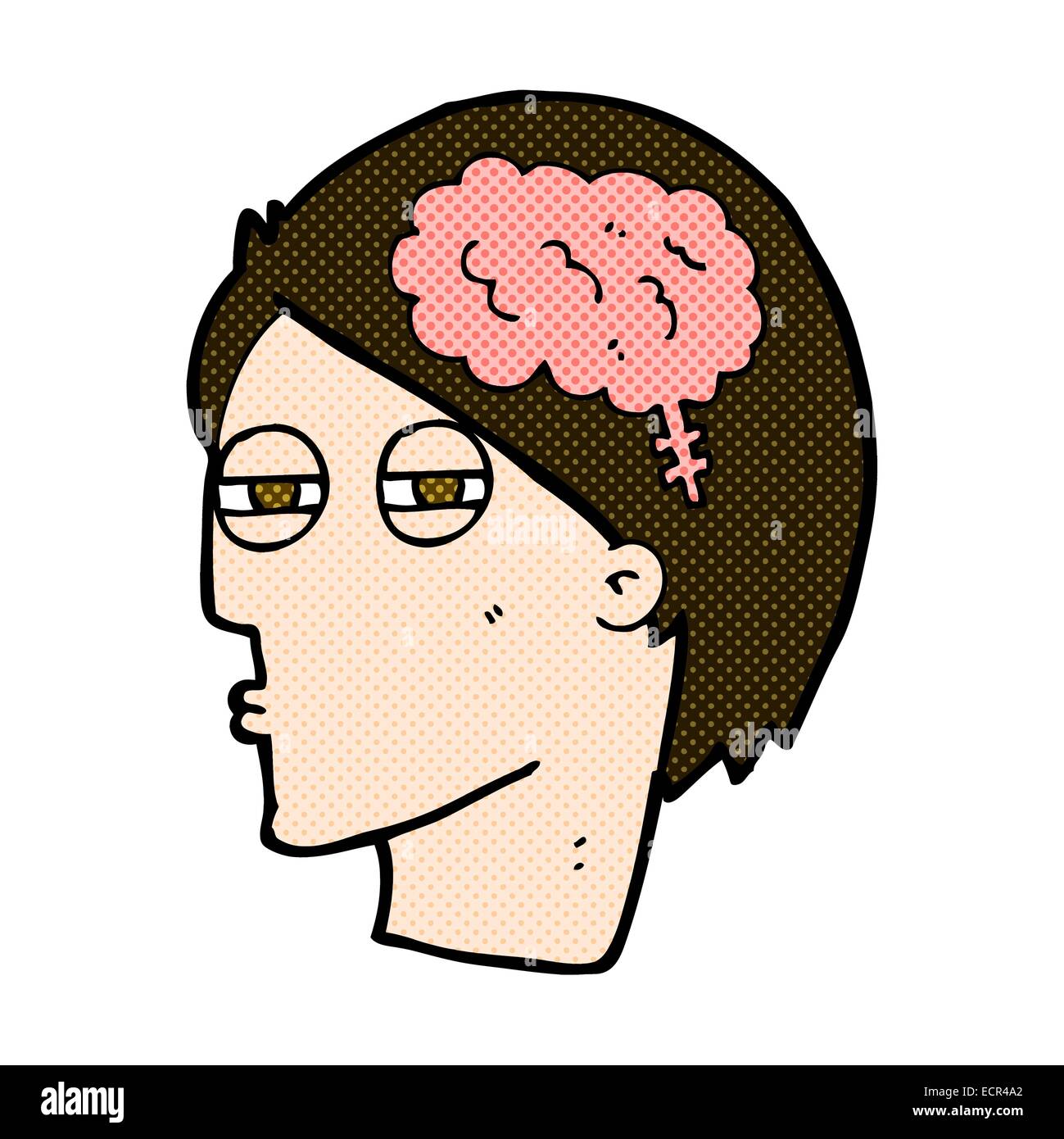 retro comic book style cartoon man thinking carefully Stock Vector ...