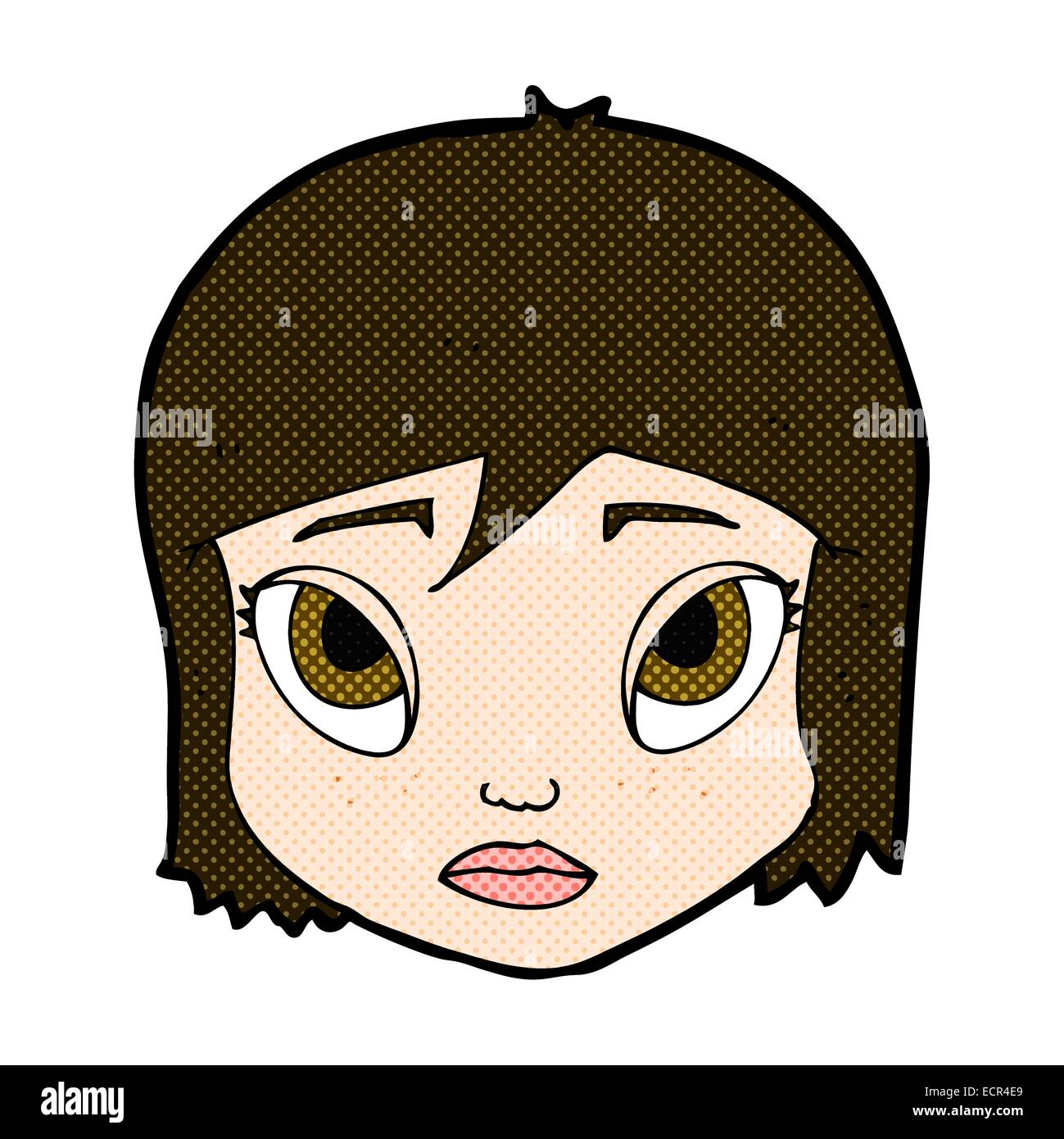 retro comic book style cartoon female face Stock Vector Image & Art - Alamy