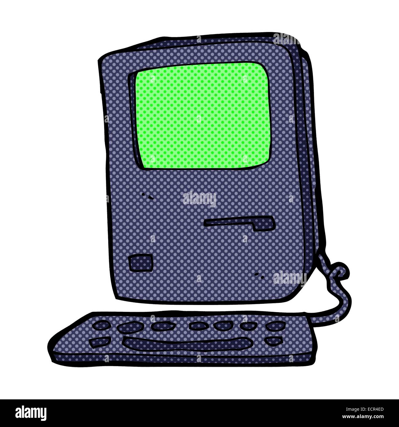 retro comic book style cartoon old computer Stock Vector Image & Art ...