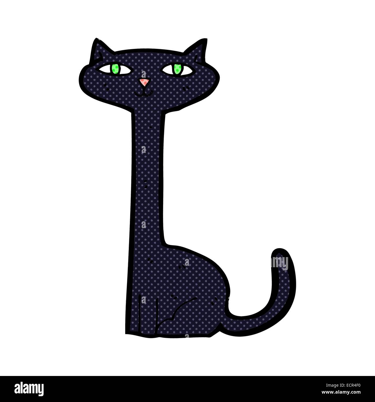 retro comic book style cartoon black cat Stock Vector Image & Art - Alamy
