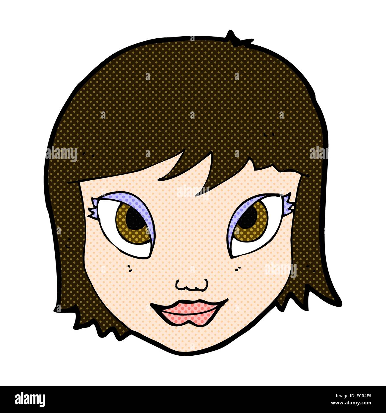 retro comic book style cartoon female face Stock Vector Image & Art - Alamy