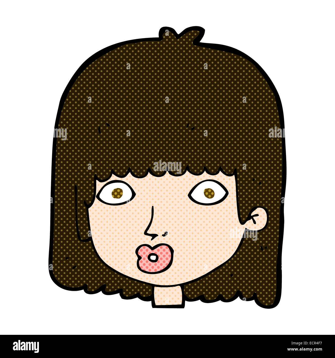 retro comic book style cartoon surprised woman Stock Vector Image & Art ...