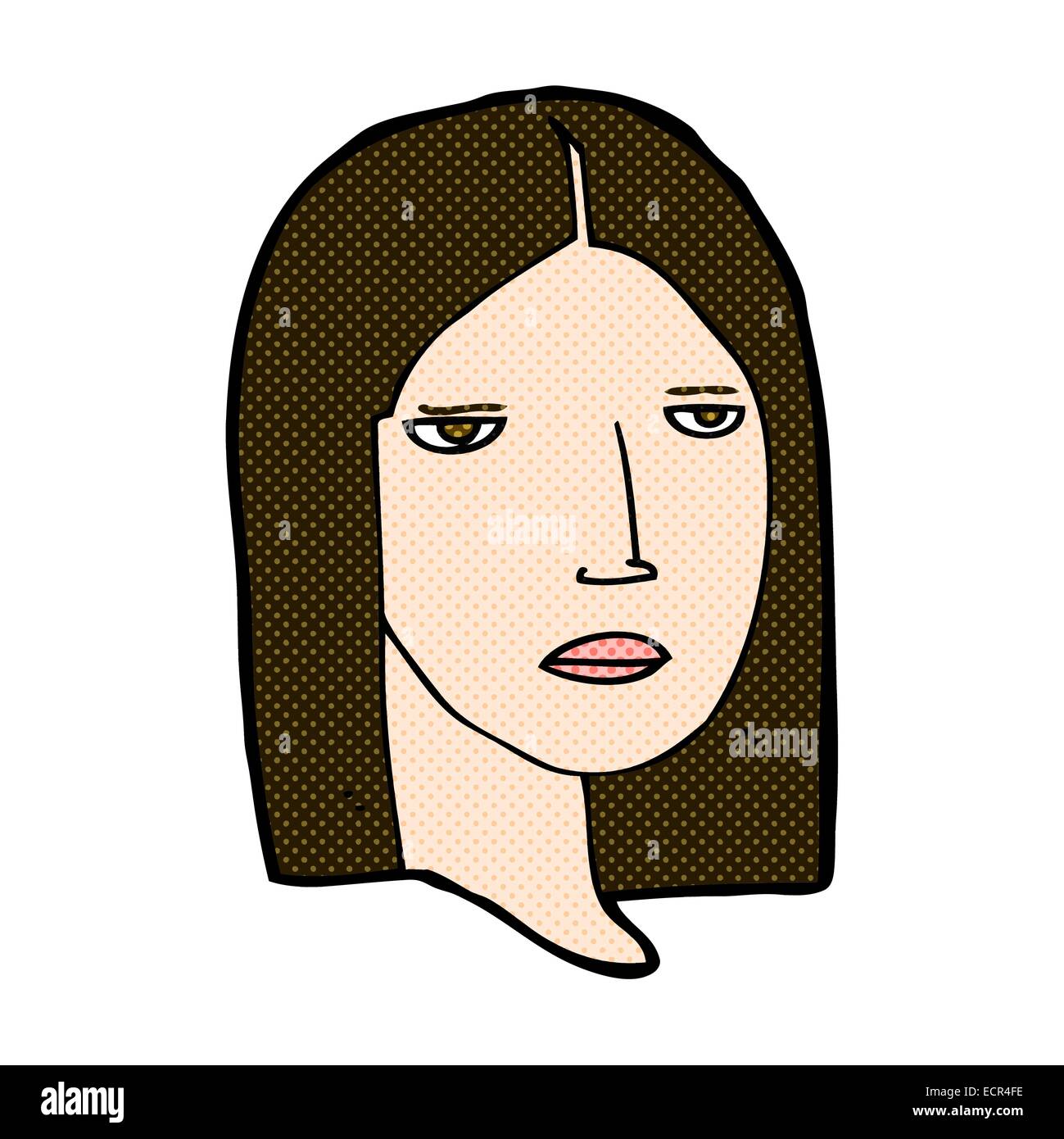 retro comic book style cartoon serious woman Stock Vector Image & Art ...