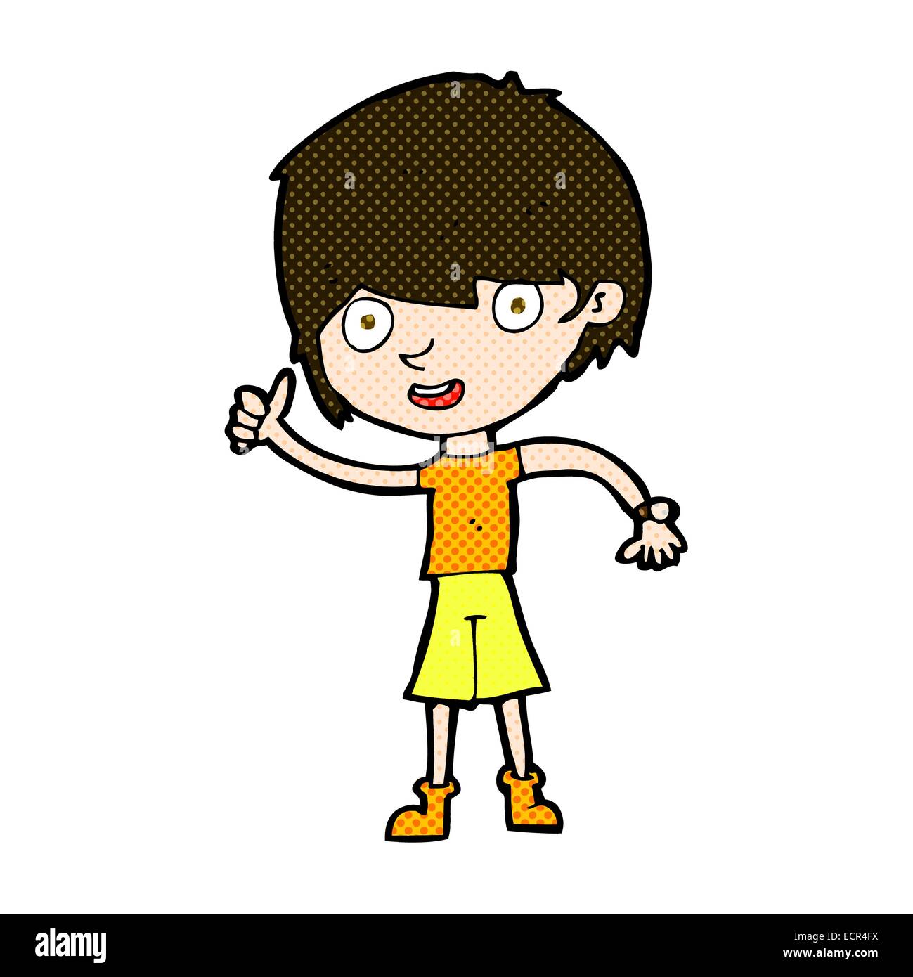 retro comic book style cartoon boy with positive attitude Stock Vector ...