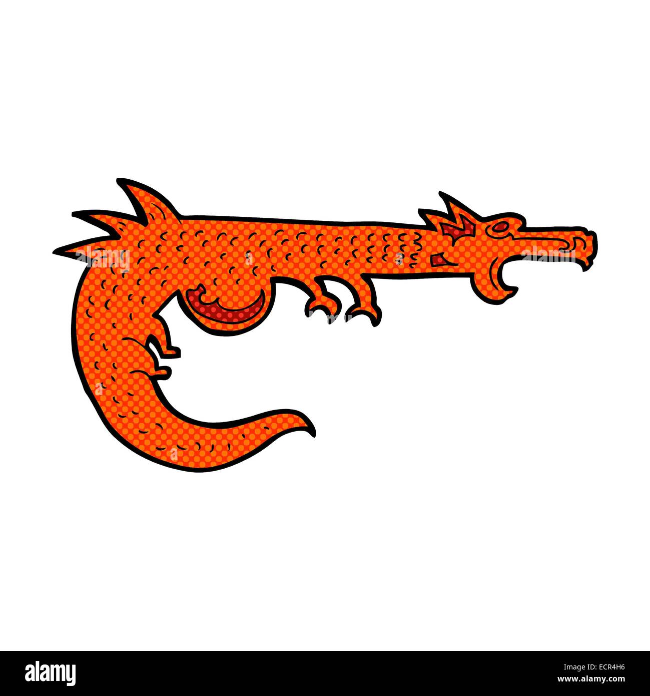 retro comic book style cartoon medieval dragon Stock Vector Image & Art ...