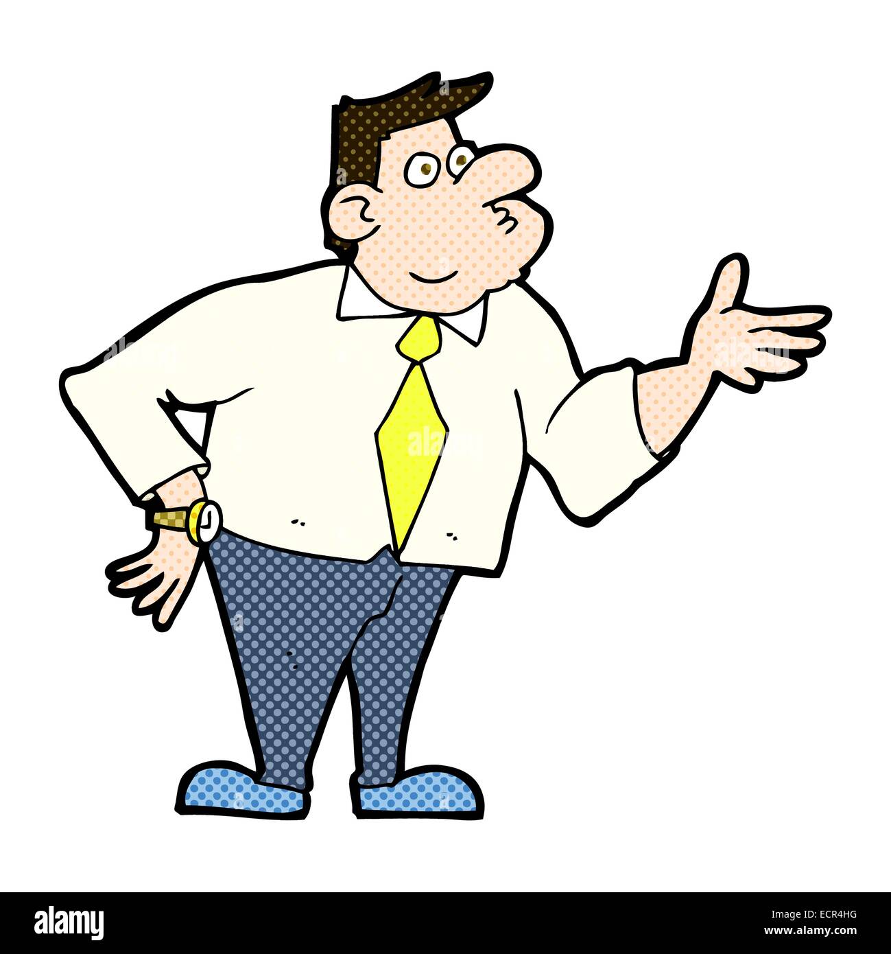 retro comic book style cartoon businessman asking question Stock Vector ...