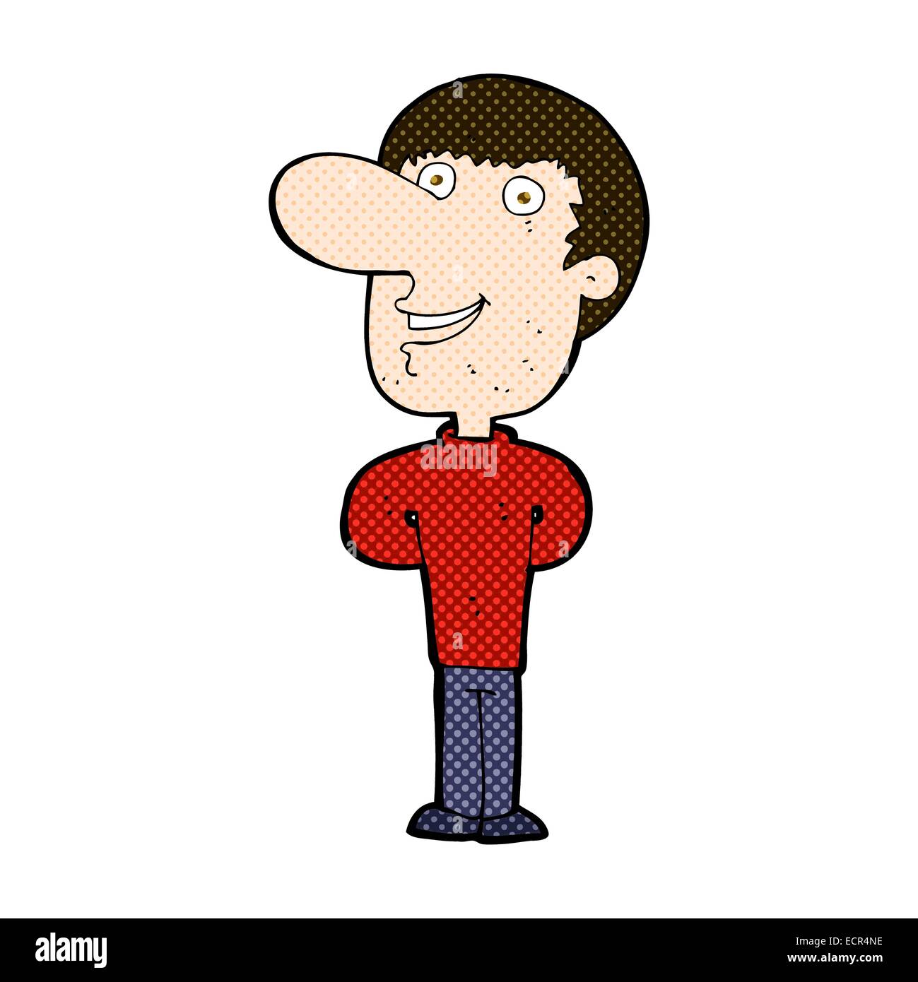 retro comic book style cartoon happy man Stock Vector Image & Art - Alamy