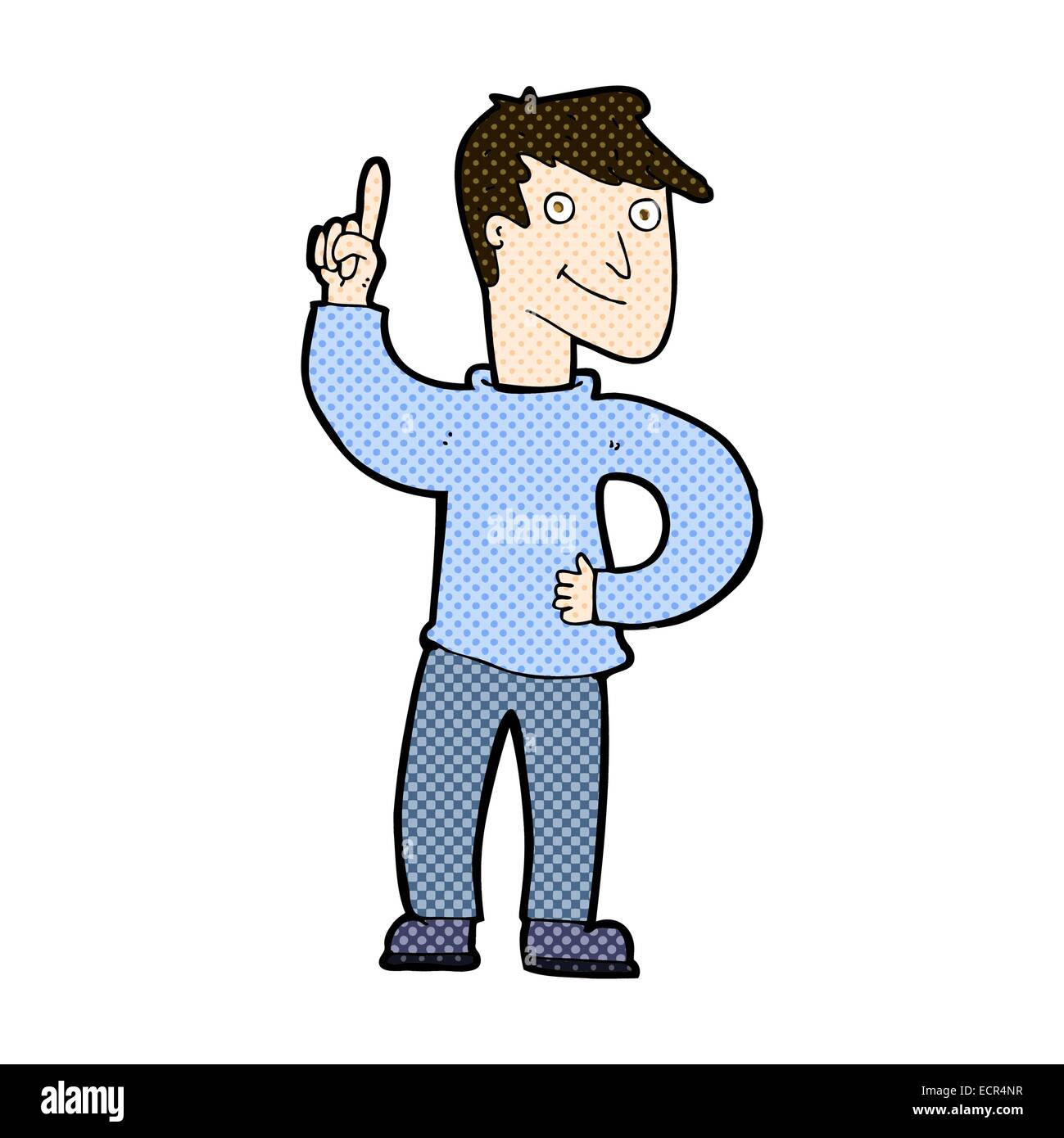 retro comic book style cartoon man with great idea Stock Vector Image ...