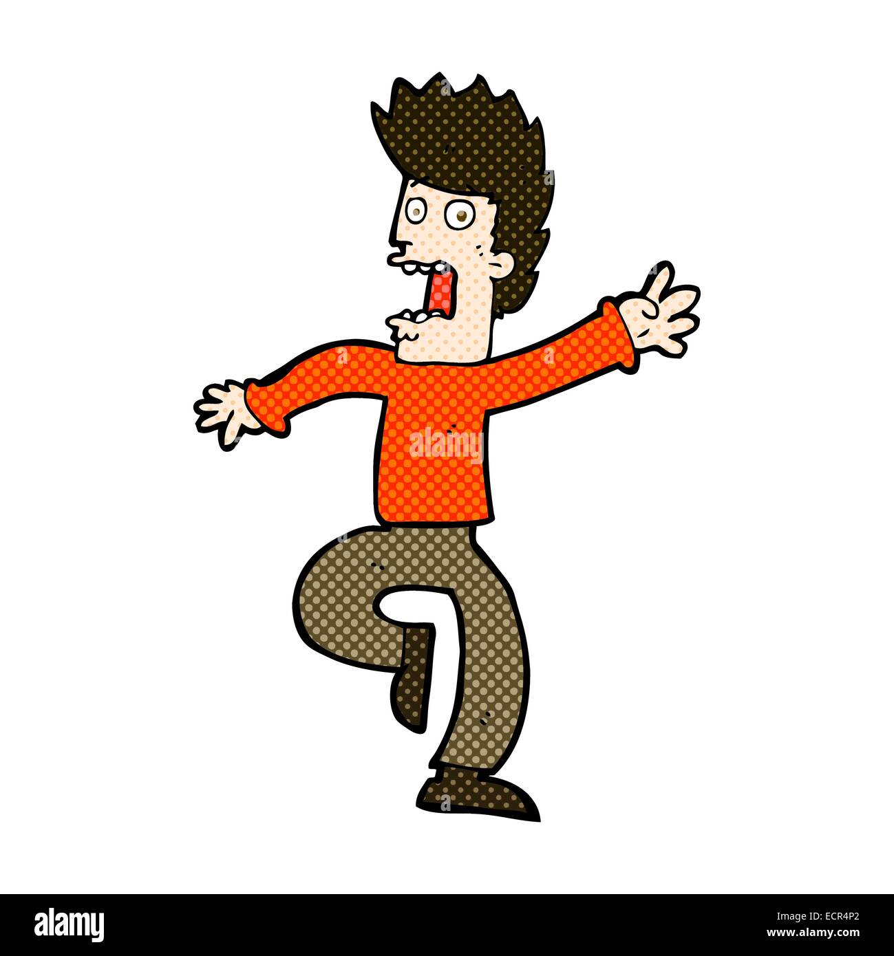 retro comic book style cartoon frightened man Stock Vector Image & Art ...