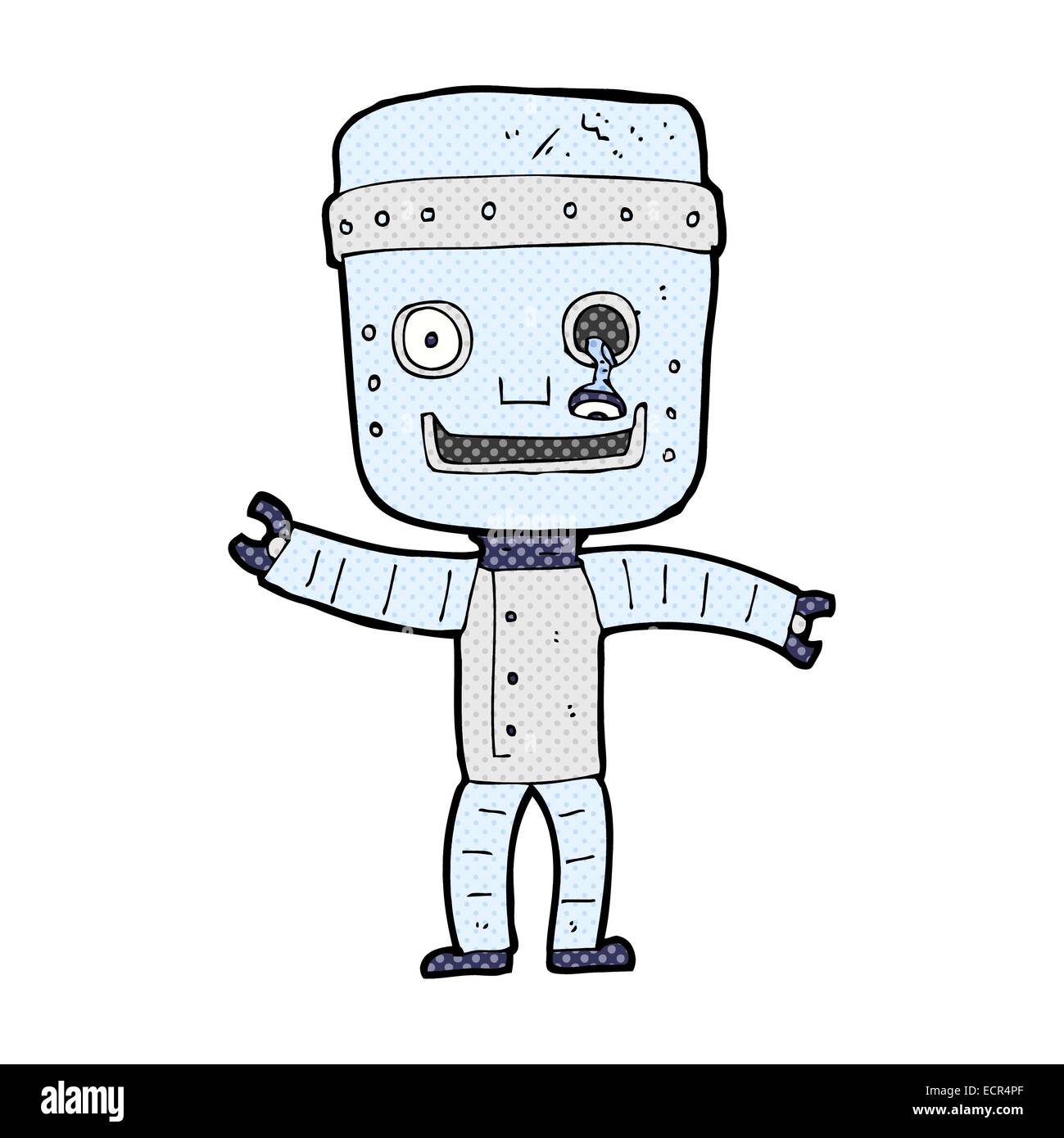 retro comic book style cartoon funny old robot Stock Vector Image & Art ...