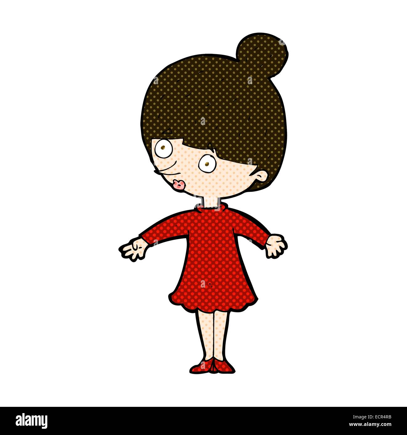 retro comic book style cartoon surprised woman Stock Vector Image & Art ...