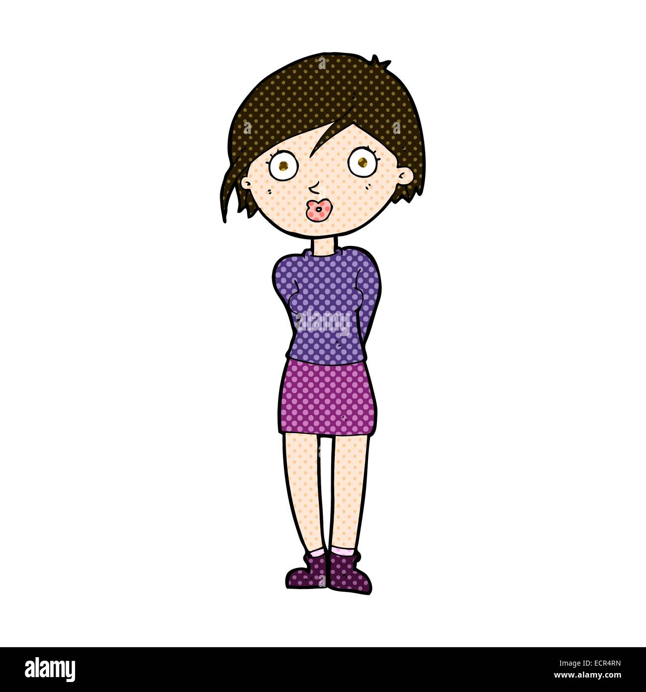 retro comic book style cartoon surprised girl Stock Vector Image & Art ...