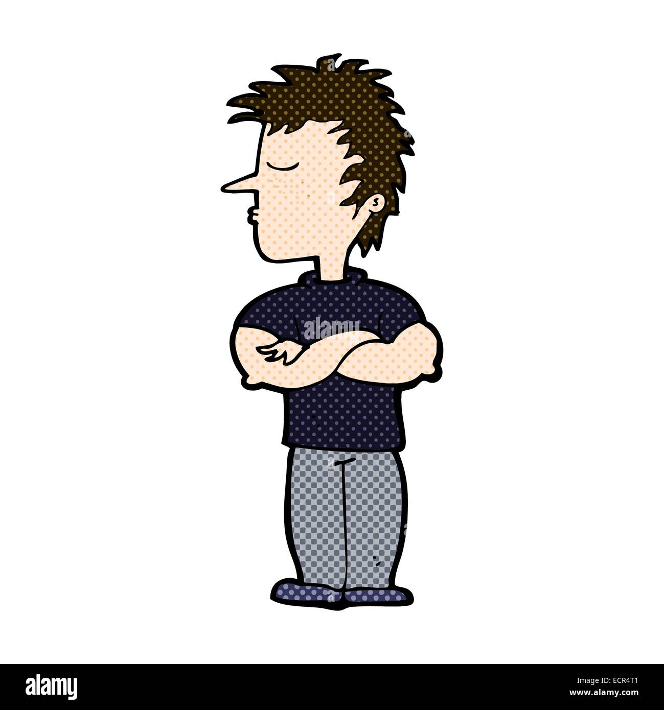 retro comic book style cartoon man refusing to listen Stock Vector ...