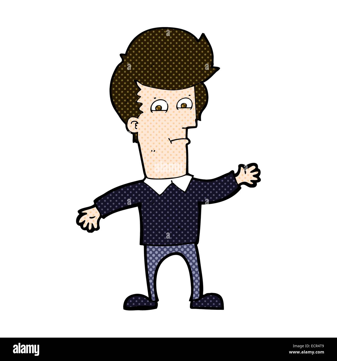 retro comic book style cartoon waving man Stock Vector Image & Art - Alamy