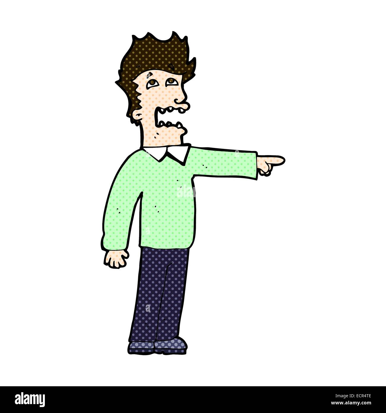 retro comic book style cartoon man accusing Stock Vector Image & Art ...