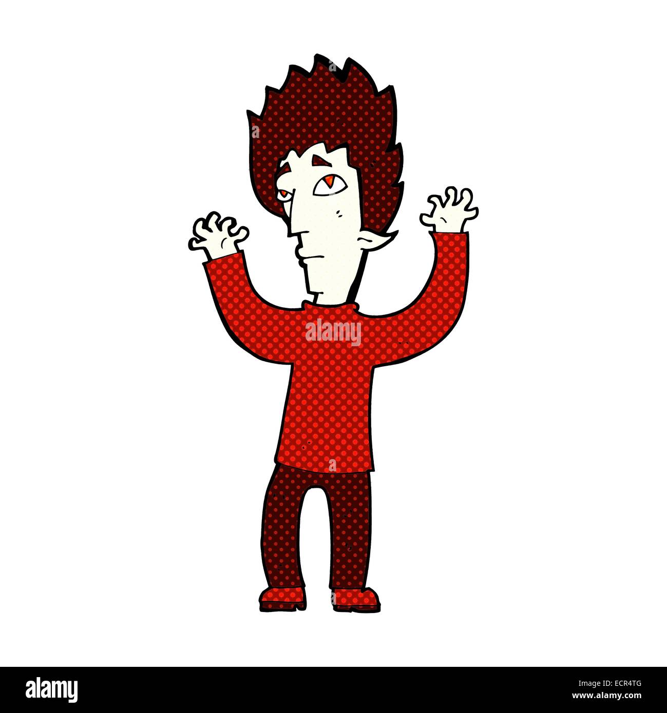 retro comic book style cartoon vampire giving up Stock Vector Image ...