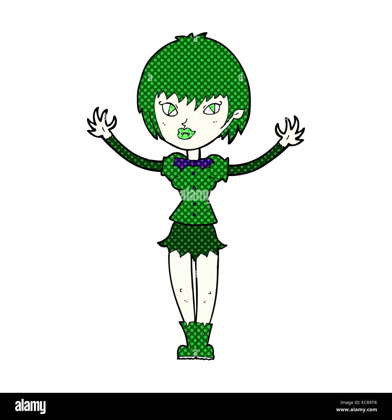 retro comic book style cartoon vampire girl Stock Vector Image & Art ...