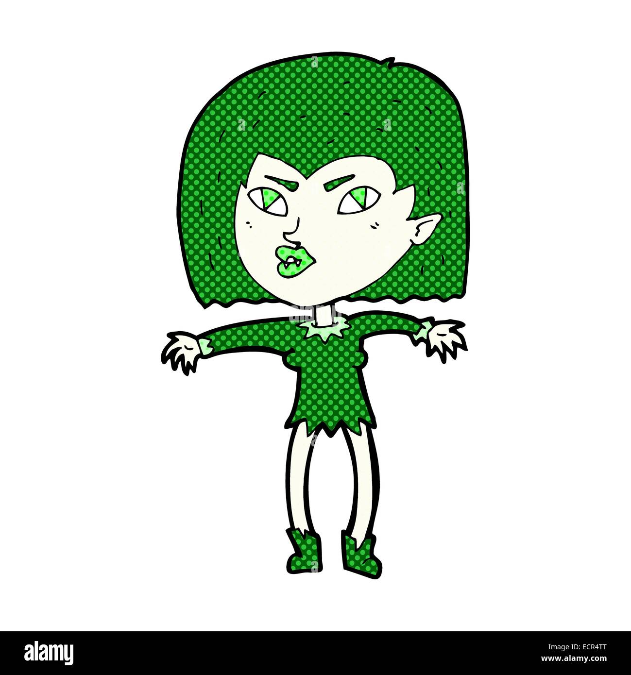 retro comic book style cartoon vampire girl Stock Vector Image & Art ...