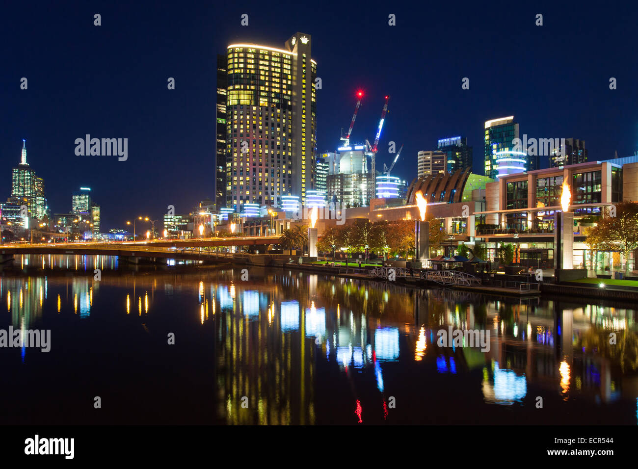 MELBOURNE, AUSTRALIA - JUNE 26 - Melbourne's famous skyline along ...