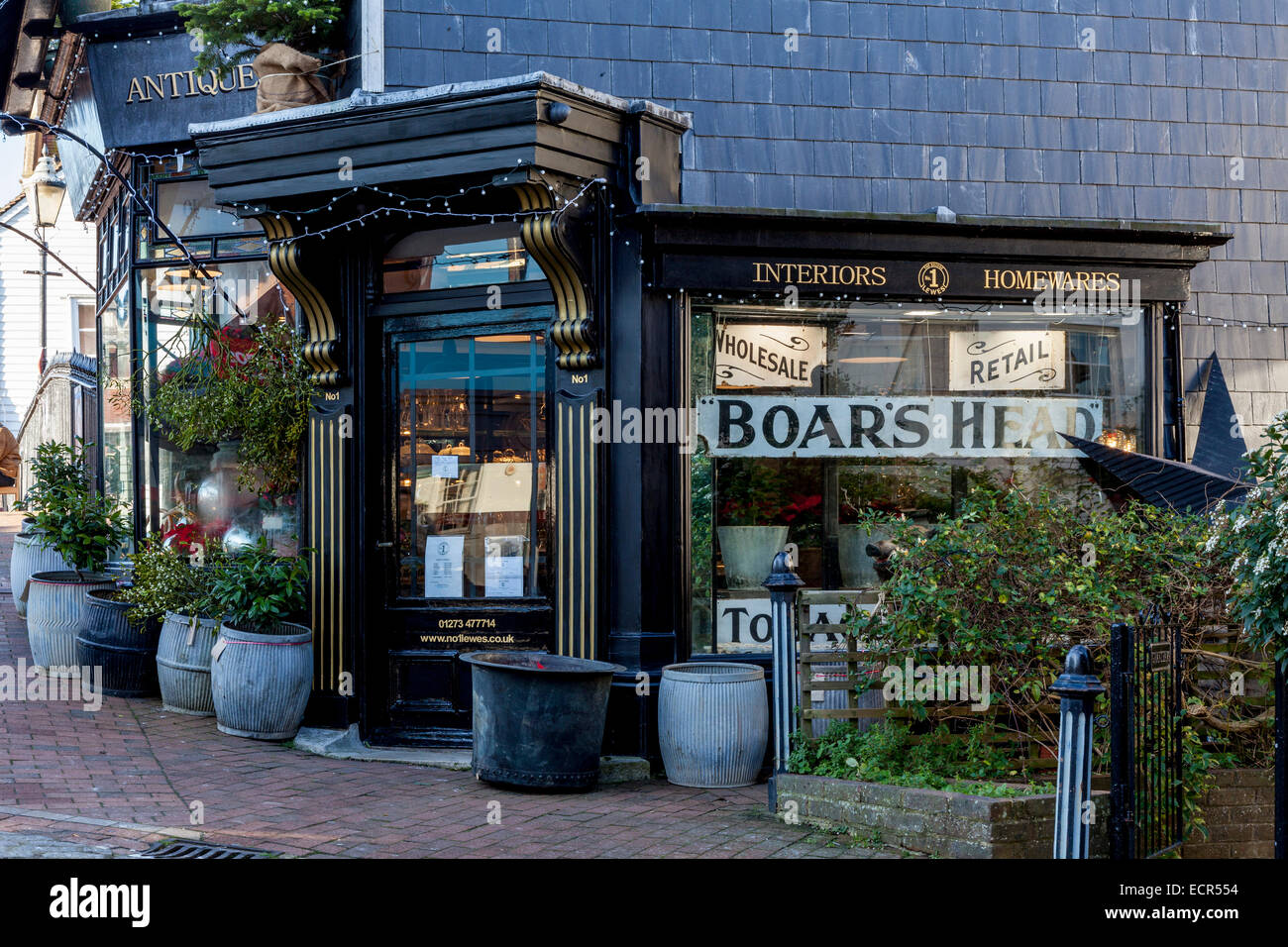 Antique Shop, High Street, Lewes, Sussex, England Stock Photo - Alamy