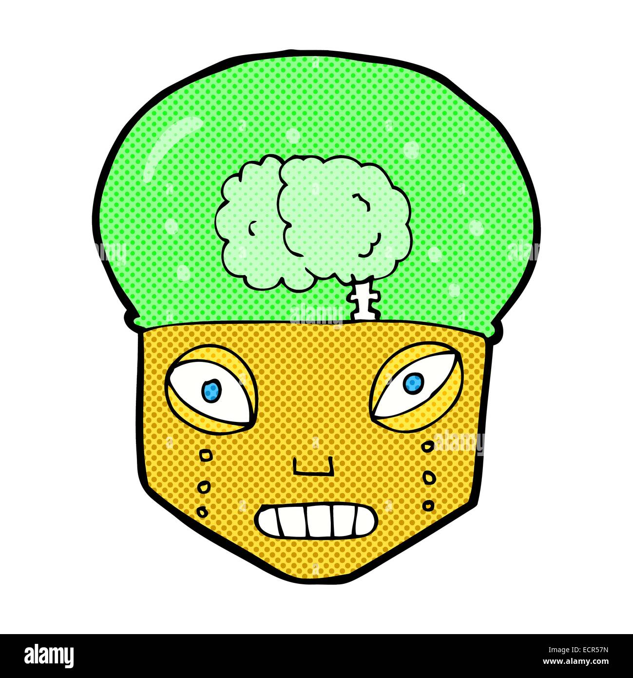 retro comic book style cartoon spooky robot head Stock Vector Image ...