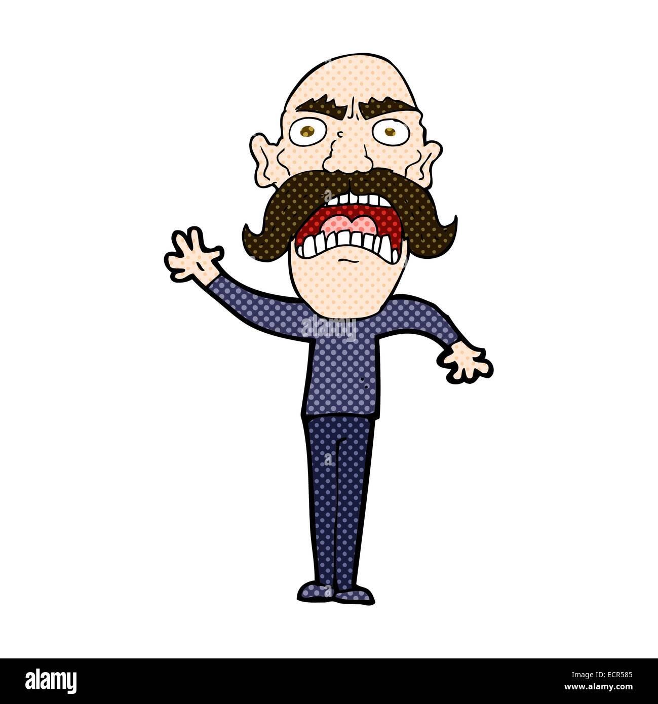 retro comic book style cartoon angry old man Stock Vector Image & Art ...