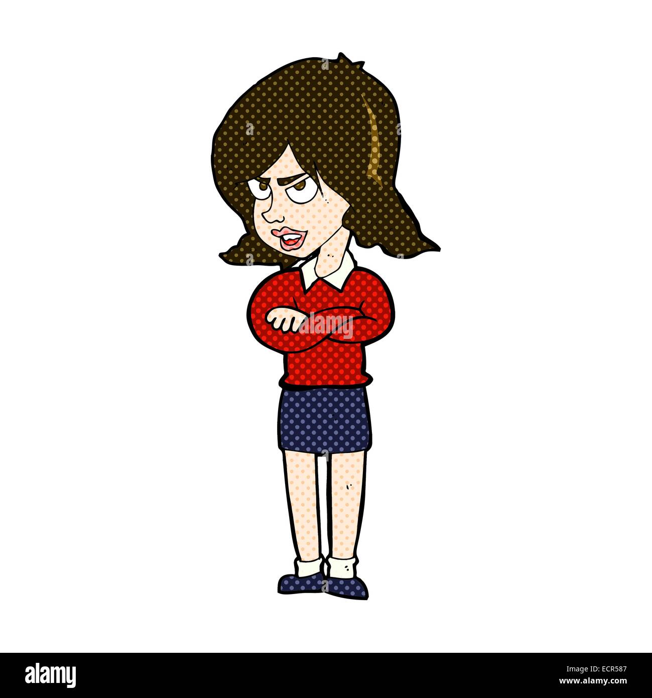 retro comic book style cartoon angry woman Stock Vector Image & Art - Alamy