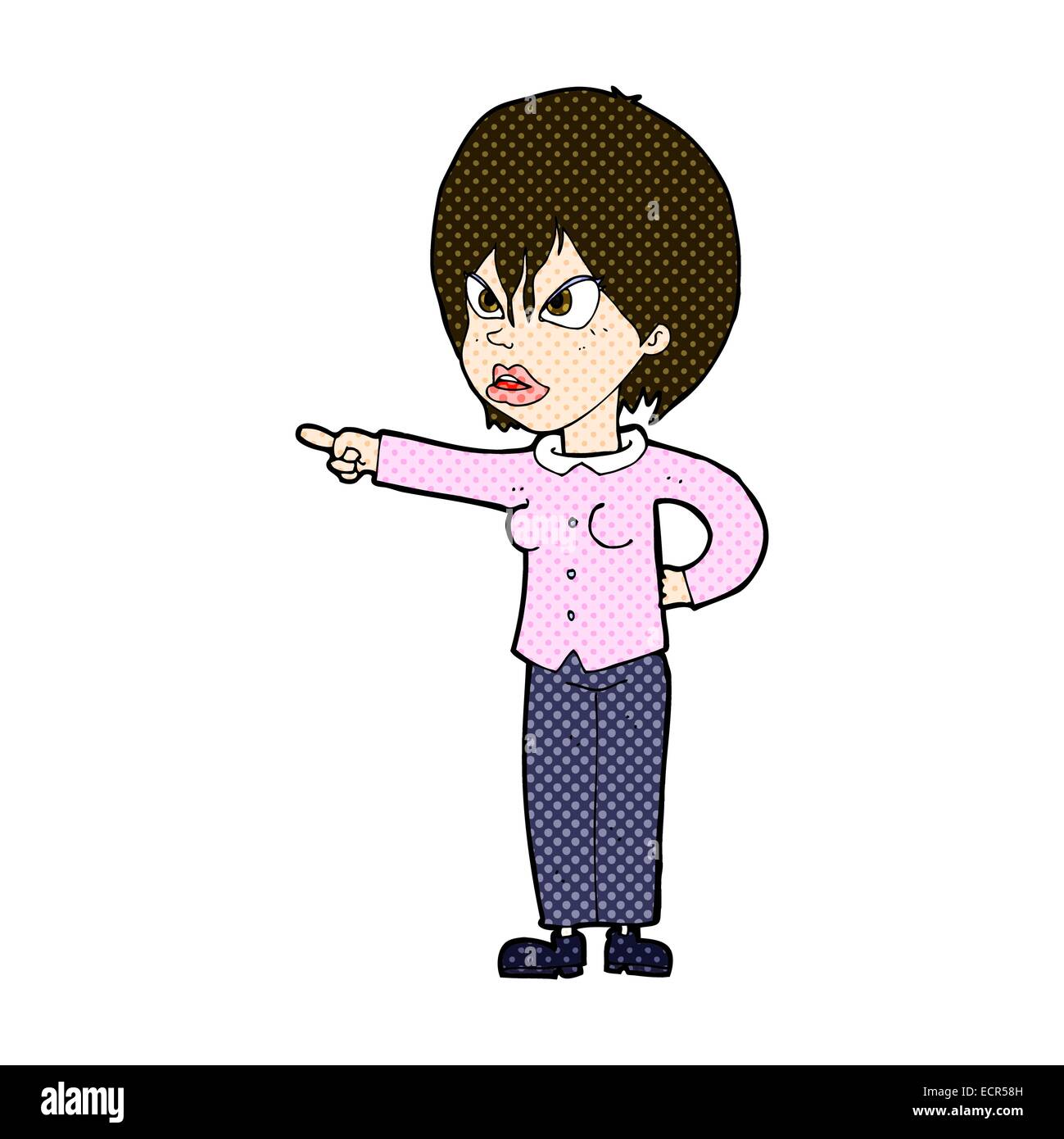 retro comic book style cartoon woman accusing Stock Vector Image & Art ...