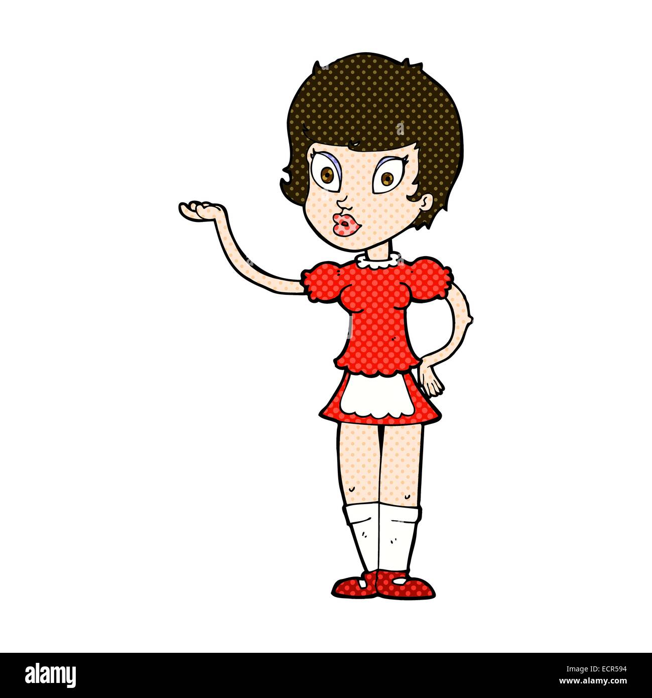 retro comic book style cartoon waitress Stock Vector Image & Art - Alamy