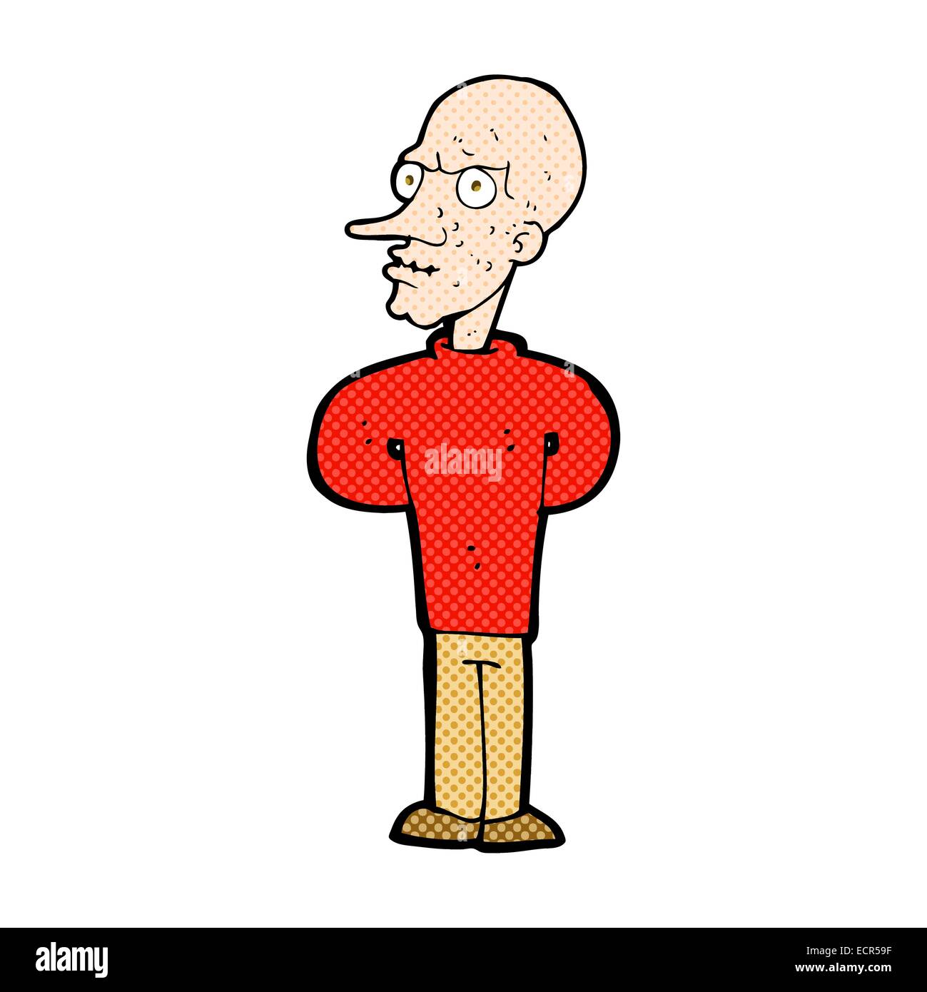 retro comic book style cartoon evil bald man Stock Vector Image & Art ...