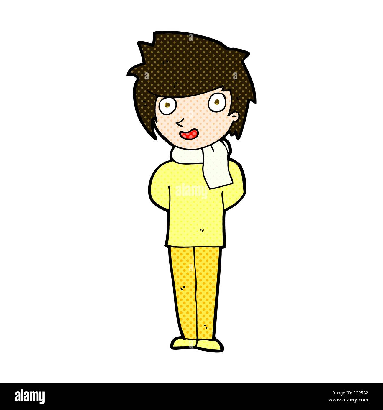 retro comic book style cartoon friendly man Stock Vector Image & Art ...