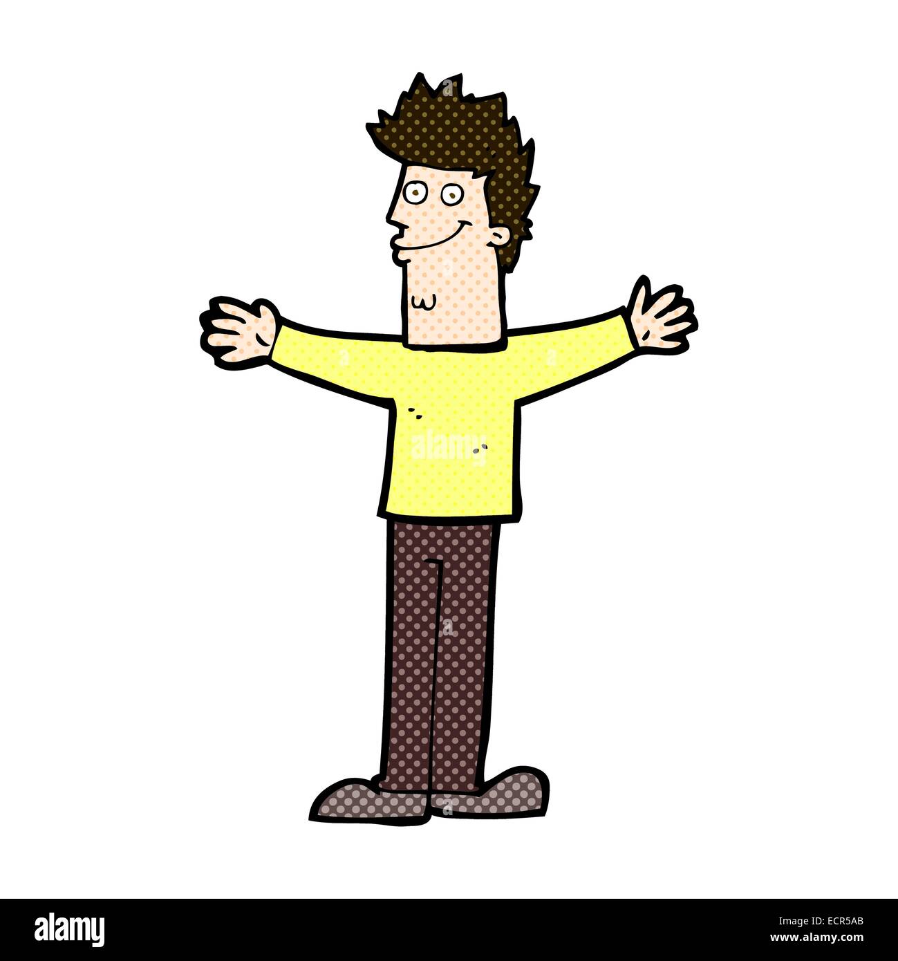retro comic book style cartoon happy man Stock Vector Image & Art - Alamy