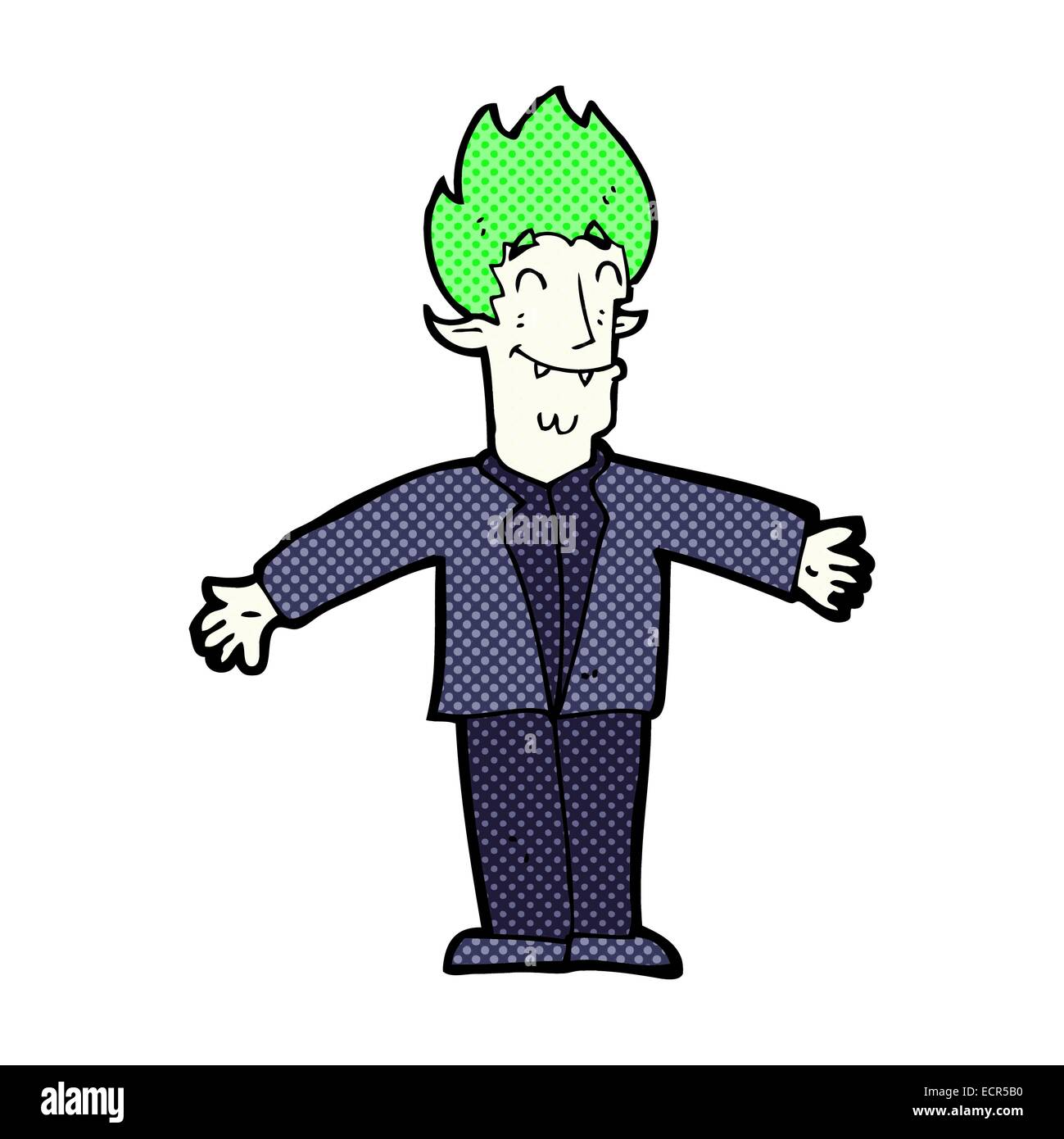 retro comic book style cartoon happy vampire Stock Vector Image & Art ...