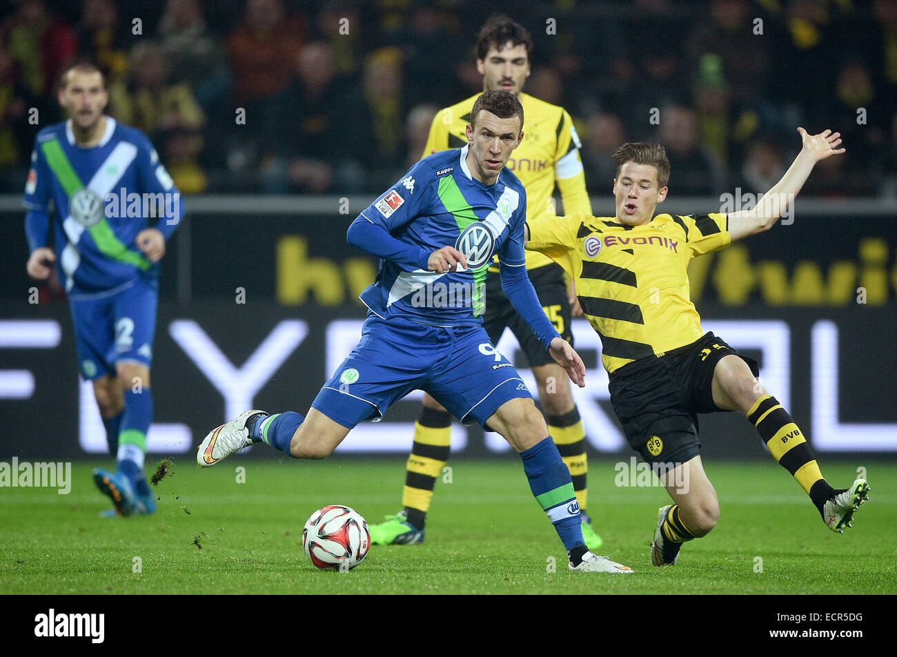 Dortmund, Germany. 17th Dec, 2014. Wolfsburg's Ivan Perisic (L) vies ...