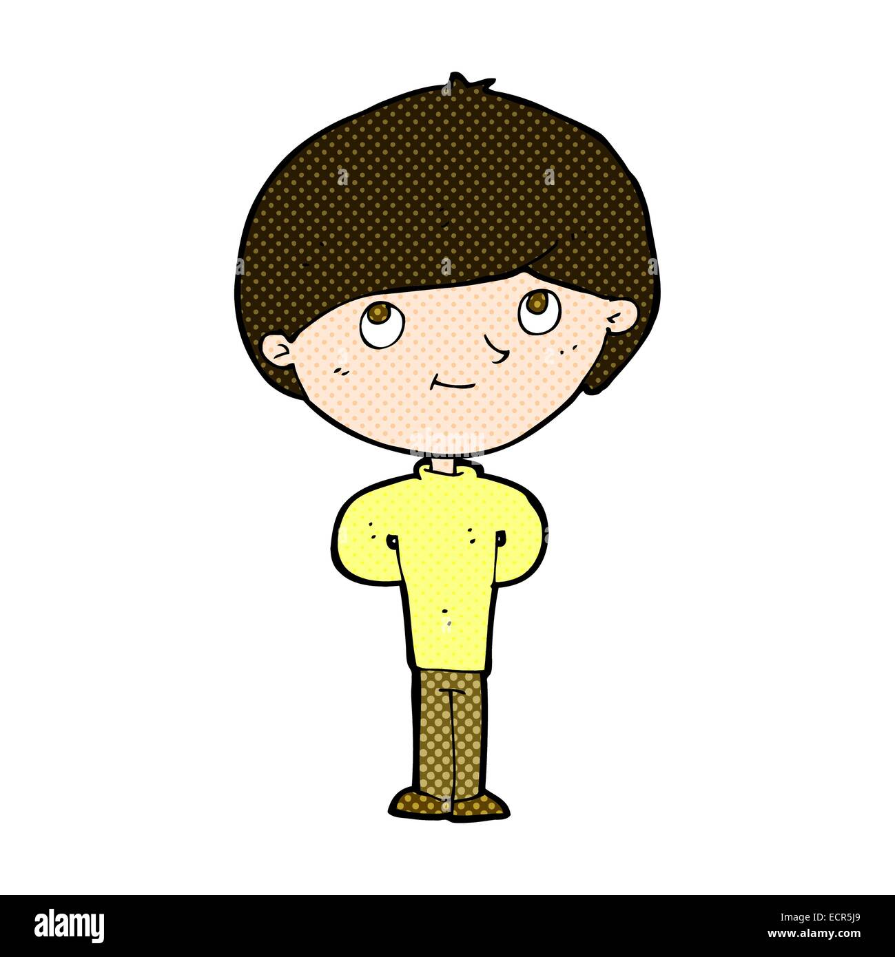 retro comic book style cartoon happy boy Stock Vector Image & Art - Alamy