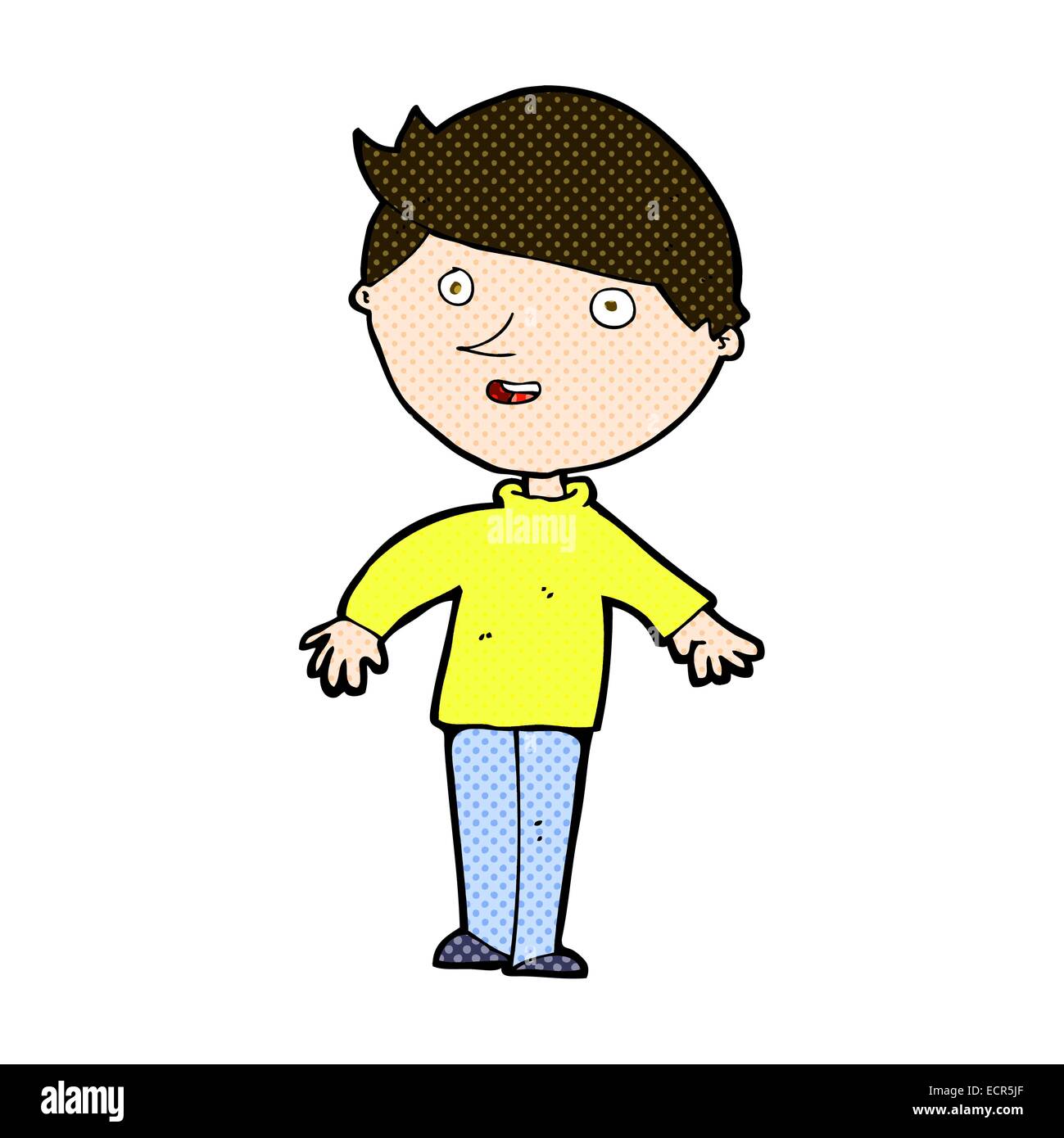 retro comic book style cartoon happy man Stock Vector Image & Art - Alamy