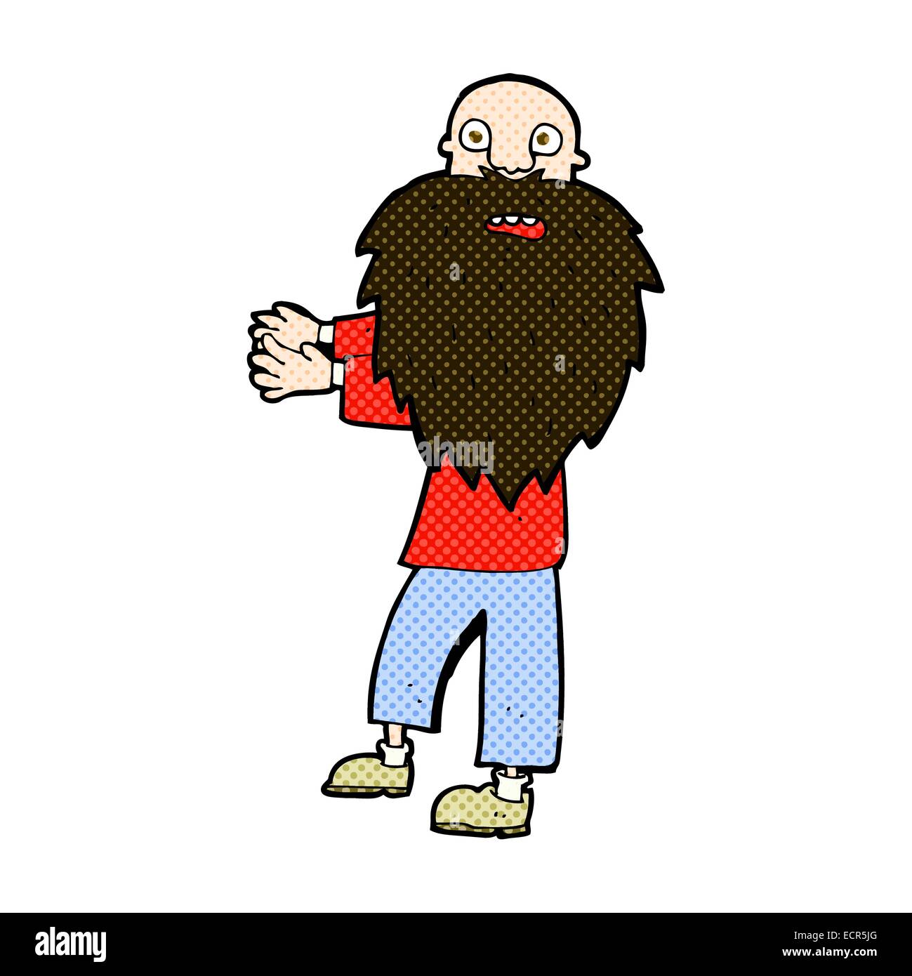 retro comic book style cartoon bearded old man Stock Vector Image & Art ...