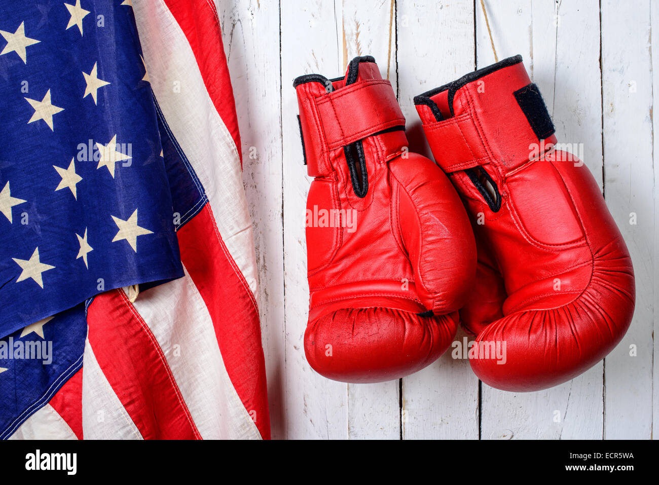 red boxing gloves with an American flag Stock Photo - Alamy