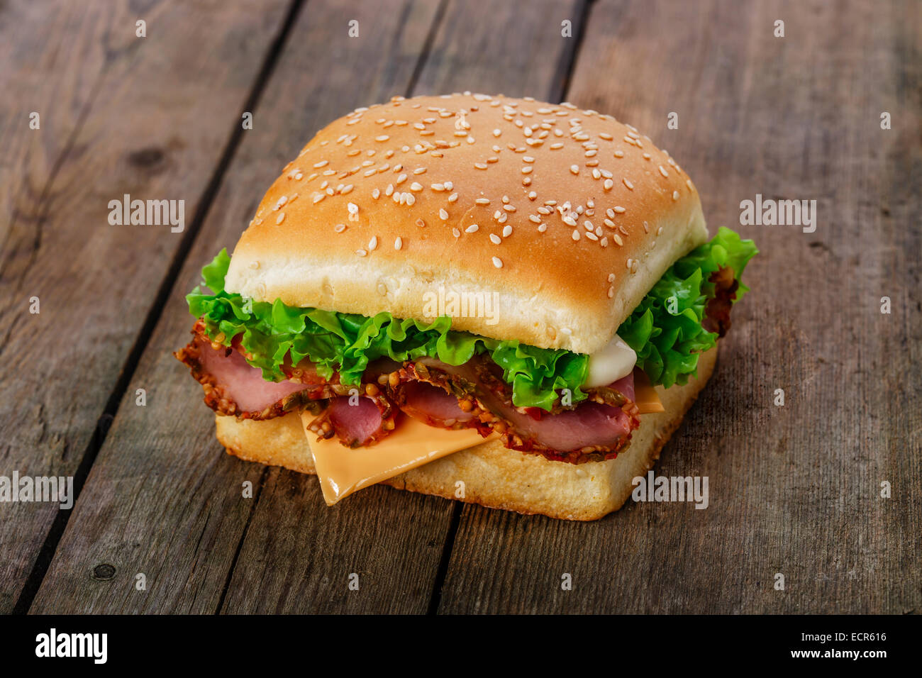 square sandwich with ham and cheese Stock Photo - Alamy