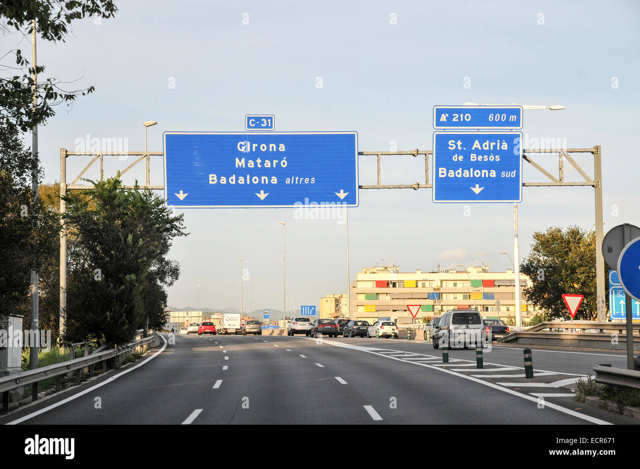 Spanish Highway Photographed in Barcelona Catalonia, Spain Stock Photo ...