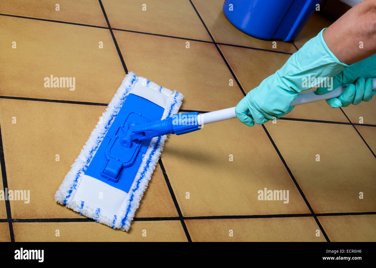 cleaning with a broom and bucket Stock Photo - Alamy
