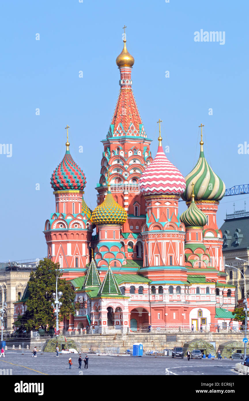 St. Basil's Cathedral The Moscow Kremlin Red Square Blue Sky Stock ...