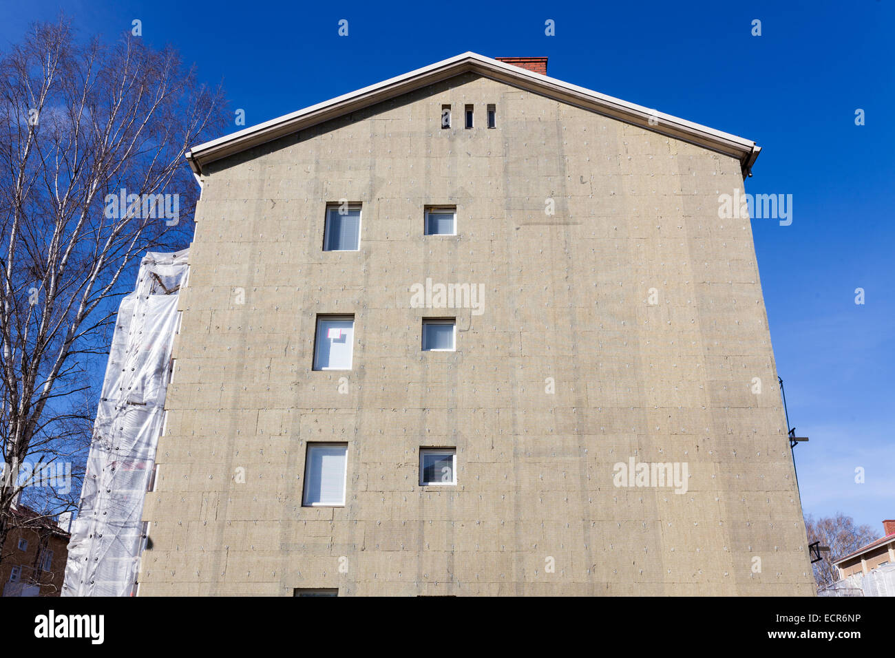 Rock-wool insulation installed during facade renovation Stock Photo - Alamy