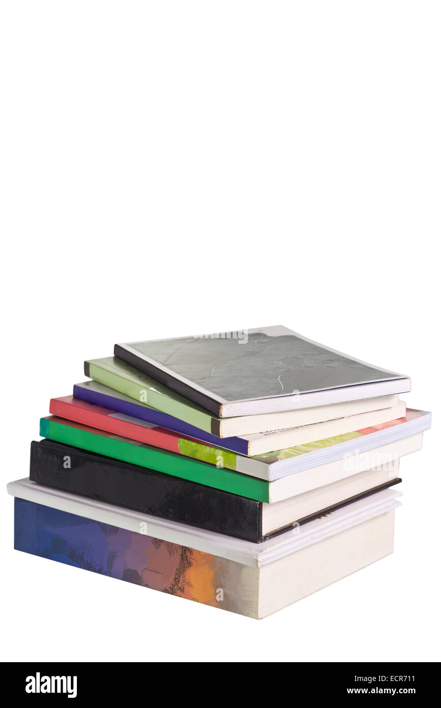 Pile of book on isolate white background Stock Photo - Alamy