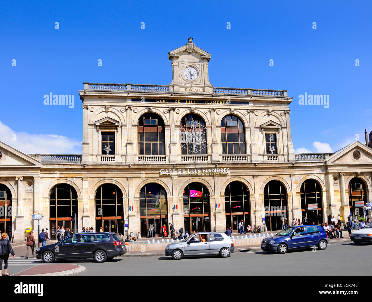 Lille, France. Lille Flandres Railway Station, facade Stock Photo - Alamy