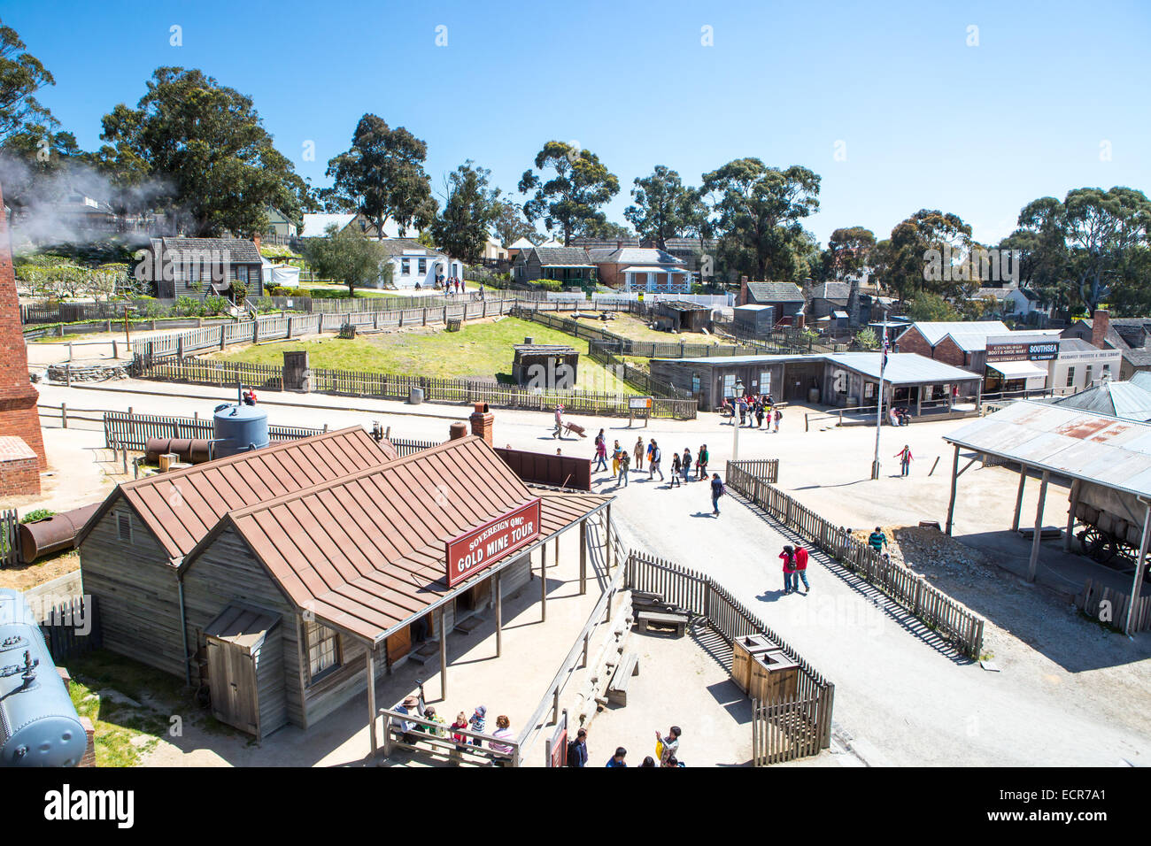 SOVEREIGN HILL, AUSTRALIA - OCTOBER 5: Sovereign Hill is an open air ...