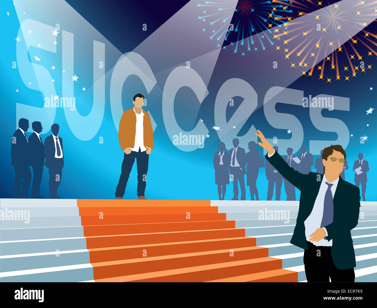 Crowd of businesspeople celebrating success in business Stock Photo - Alamy